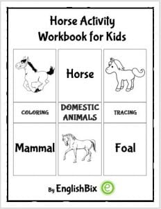 Horse Printable Activity Sheets Workbook - EnglishBix