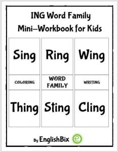 ING Word Family Phonics Worksheets - EnglishBix