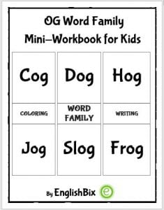 OG Word Family: Words Ending in -OG - EnglishBix
