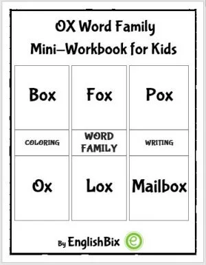 OX Word Family Activities Worksheets - EnglishBix