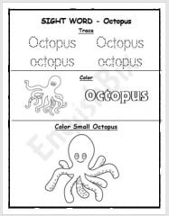 Octopus Activity Worksheets for Kindergarten - EnglishBix