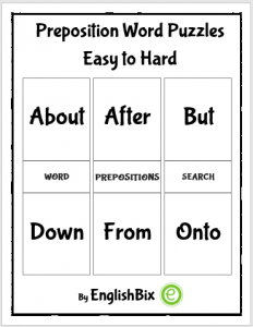 Preposition Word Search Printables - EnglishBix