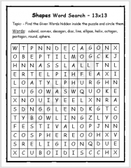 2D and 3D Shapes Word Search Puzzles - EnglishBix