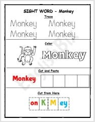 Monkey Activity Printable Worksheets for Kids - EnglishBix