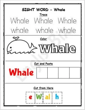 Whale Activity Printable Worksheets for Kids - EnglishBix