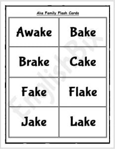 AKE Word Family Activity Worksheets - EnglishBix