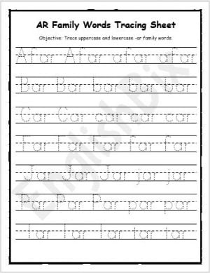 AR Word Family Activities Worksheets - EnglishBix