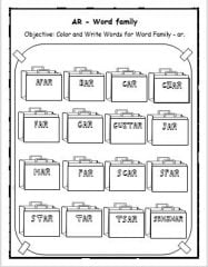 AR Word Family Activities Worksheets - EnglishBix