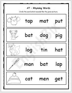 Rhyming Words Worksheets & Printables - EnglishBix