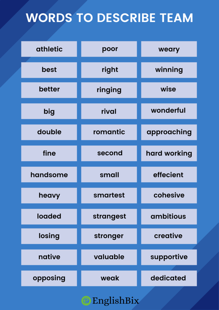 Adjectives Words to Describe Team And Teamwork - EnglishBix