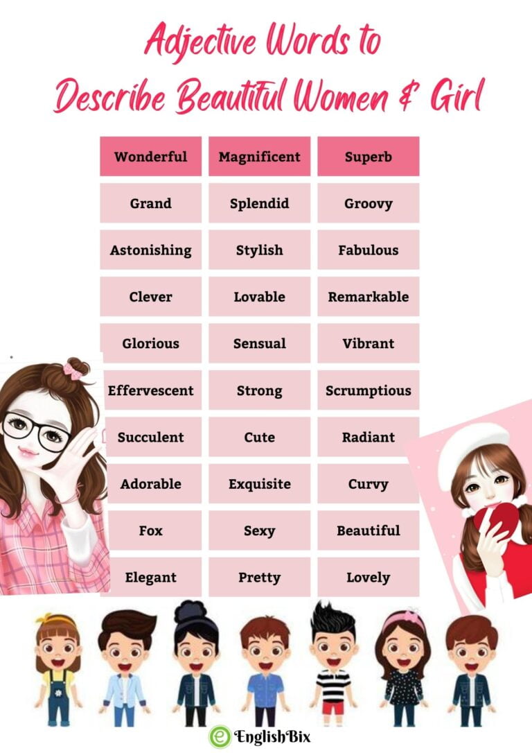 Adjective Words to Describe Beautiful Women & Girl - EnglishBix