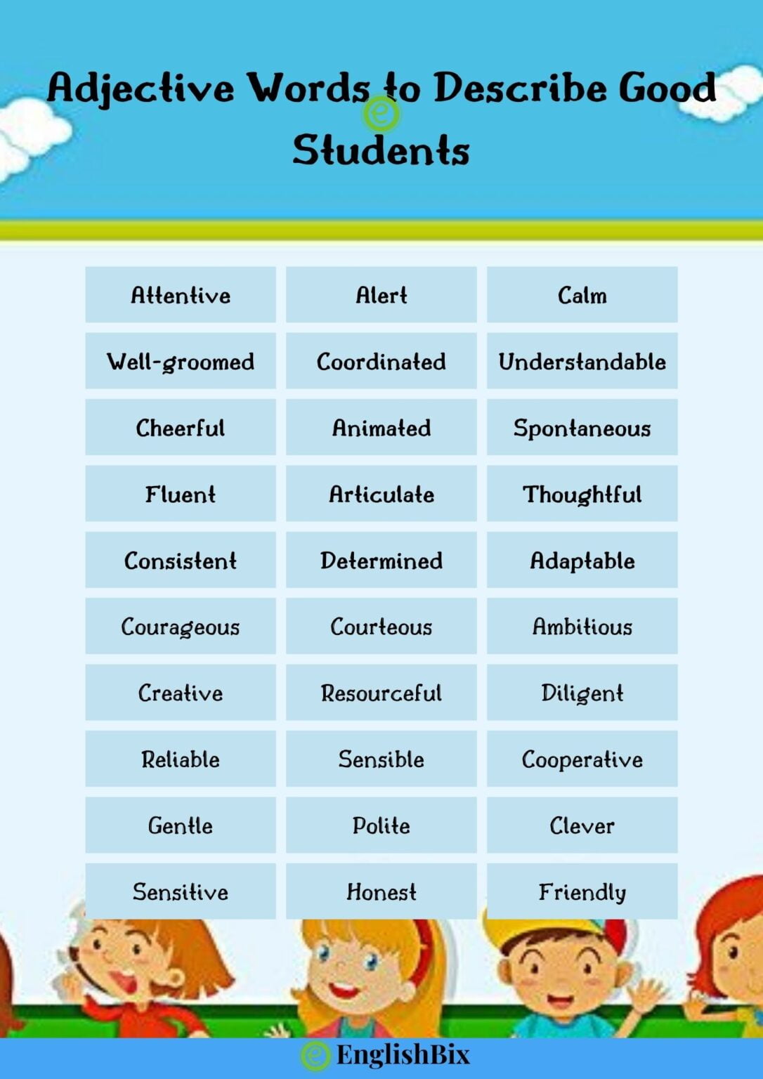 Adjective Words to Describe Good Students - EnglishBix