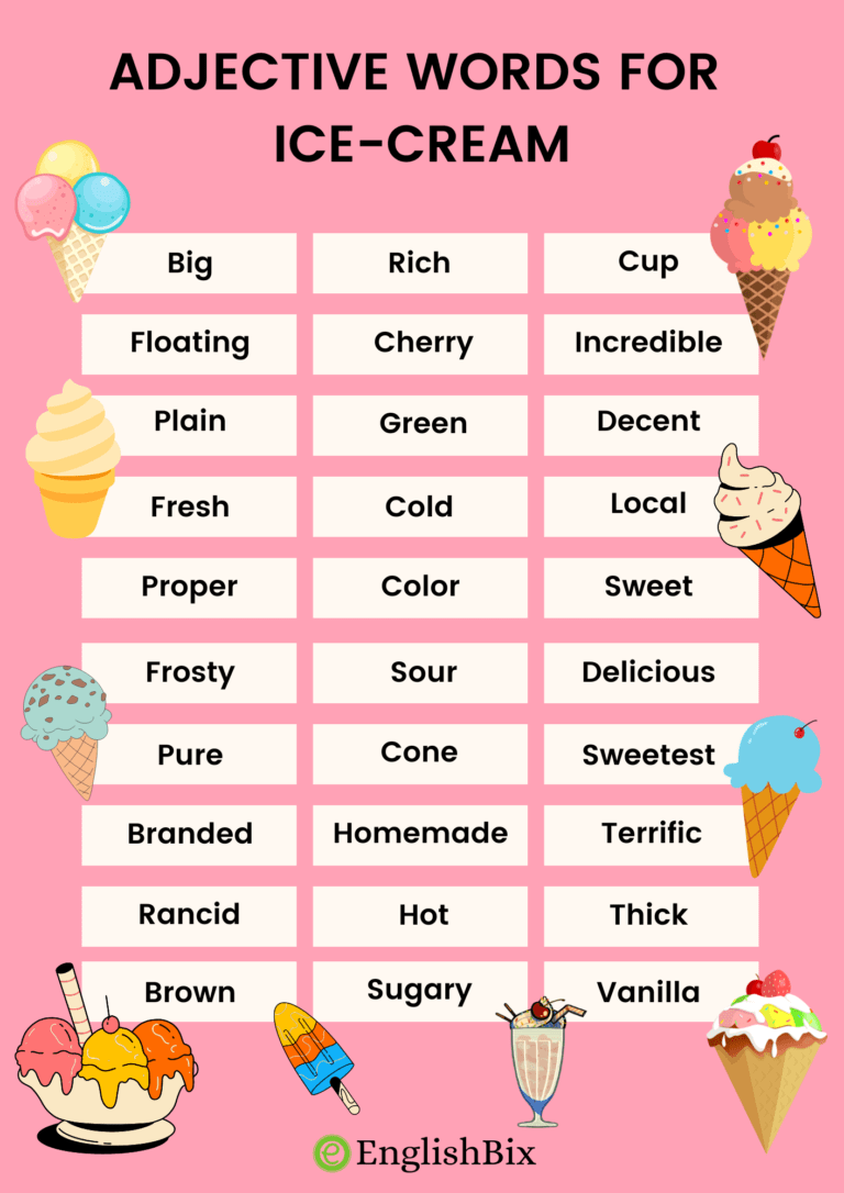 Adjective Words to Describe Ice-Cream - EnglishBix