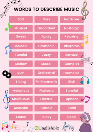 Adjective Words to Describe Music or Musical Instruments - EnglishBix