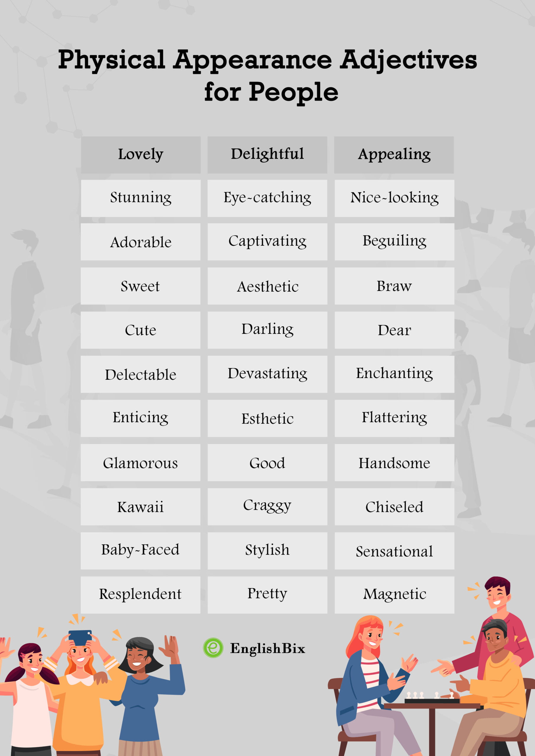 Adjective Words to Describe Physical Appearance and Looks - EnglishBix
