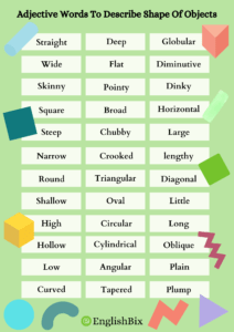 Adjectives Words to Describe Shape of Objects - EnglishBix