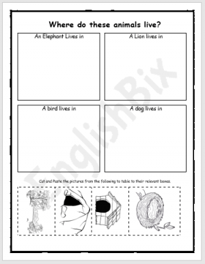 Animal Habitat Sorting Worksheet - EnglishBix