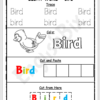 Bird Sight Word Printable Worksheet - EnglishBix