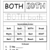 Both Sight Word Printable Worksheet - EnglishBix