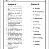 Branches of Science Matching Worksheet - EnglishBix