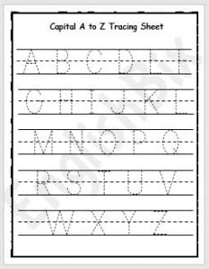 Capital Letters A to Z Tracing Worksheet - EnglishBix