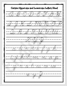 Cursive Uppercase and Lowercase Letters Worksheet - EnglishBix