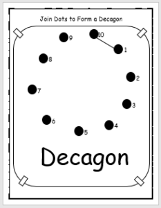 Decagon Dot to Dot Worksheet - EnglishBix