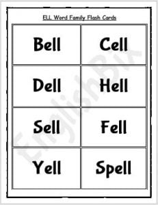 ELL Word Family Printable Worksheets - EnglishBix