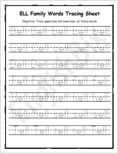 ELL Word Family Printable Worksheets - EnglishBix
