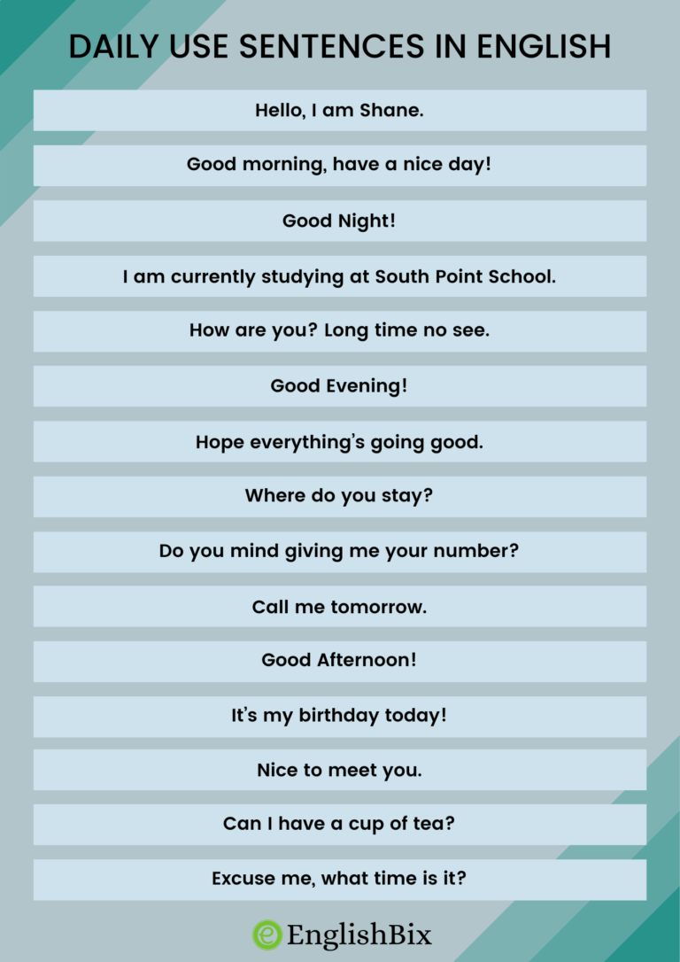 Daily Use English Sentences for Conversation