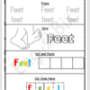 Feet Sight Word Printable Worksheet - EnglishBix