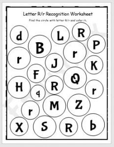 Find the Letter R - Recognition Worksheet - EnglishBix