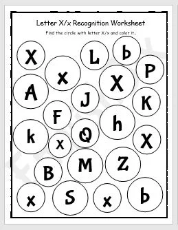 Find the Letter X - Recognition Worksheet - EnglishBix