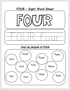 Sight Words Tracing Worksheets & Printables - EnglishBix
