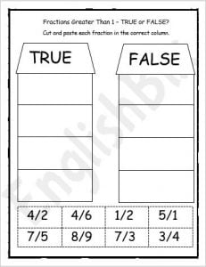 Greater Than Less Than Fractions Worksheets