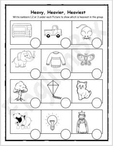 Heavy Heavier Heaviest Pictures Worksheet - EnglishBix