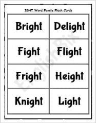 IGHT Word Family Activities Worksheets - EnglishBix