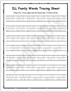 ILL Word Family Activity Worksheets - EnglishBix