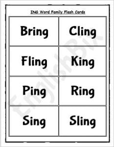 ING Word Family Phonics Worksheets - EnglishBix