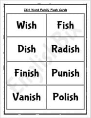 ISH Word Family Activities Worksheets - EnglishBix