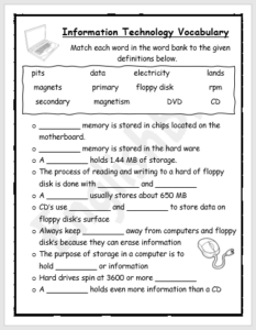 Computer Worksheets & Printables - EnglishBix