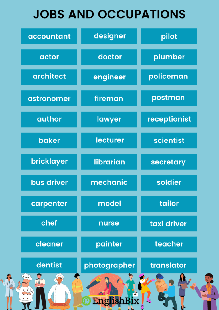 50+ Jobs and Occupations Vocabulary Words List - EnglishBix