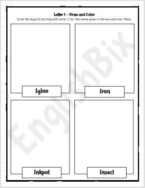 Letter I Drawing Worksheet - EnglishBix