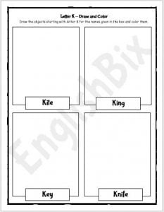 Letter K Worksheets & Printables - EnglishBix