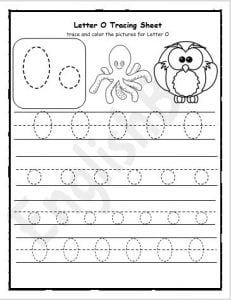 Letter O Tracing Writing Practice Worksheet - EnglishBix