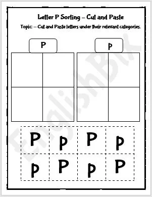 Letter P Cut And Paste Worksheets Free Printable September Cut And