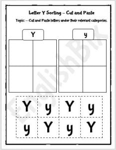 Letter Y Worksheets & Printables - EnglishBix