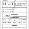 Light Sight Word Printable Worksheet - EnglishBix