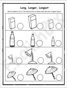 Long Longer Longest Sorting Worksheet - EnglishBix