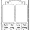 NG and NK Phonics Word Ending Worksheet - EnglishBix